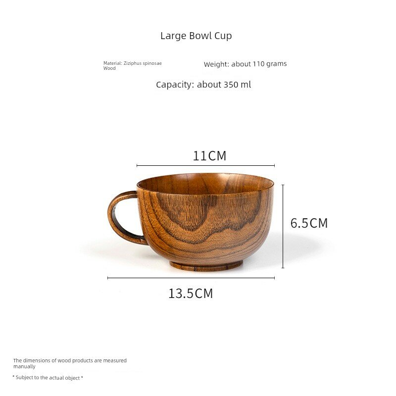 Кружка из дерева жужуба, бытовая чашка для воды, винтажная чашка для чая и воды, портативная чашка с ручкой, кофейная