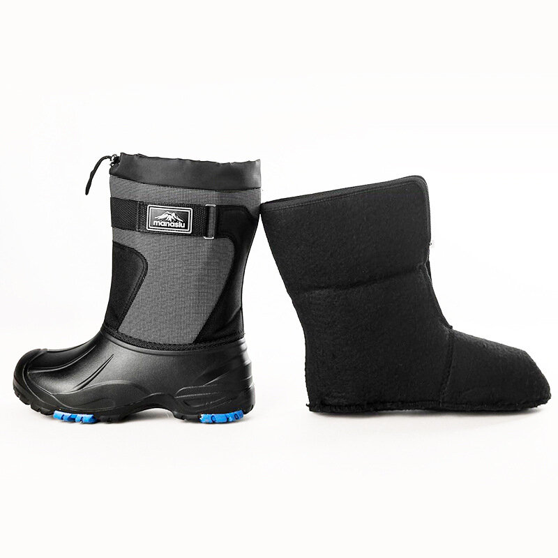 Легкие рыболовные ботинки, рабочие ботинки, зимние сапоги, мужские зимние теплые лыжные ботинки до середины икры на флисовой подкладке.