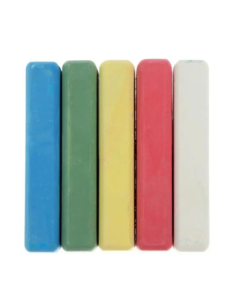 Квадратные цветные мелки для асфальта, набор 5 шт.