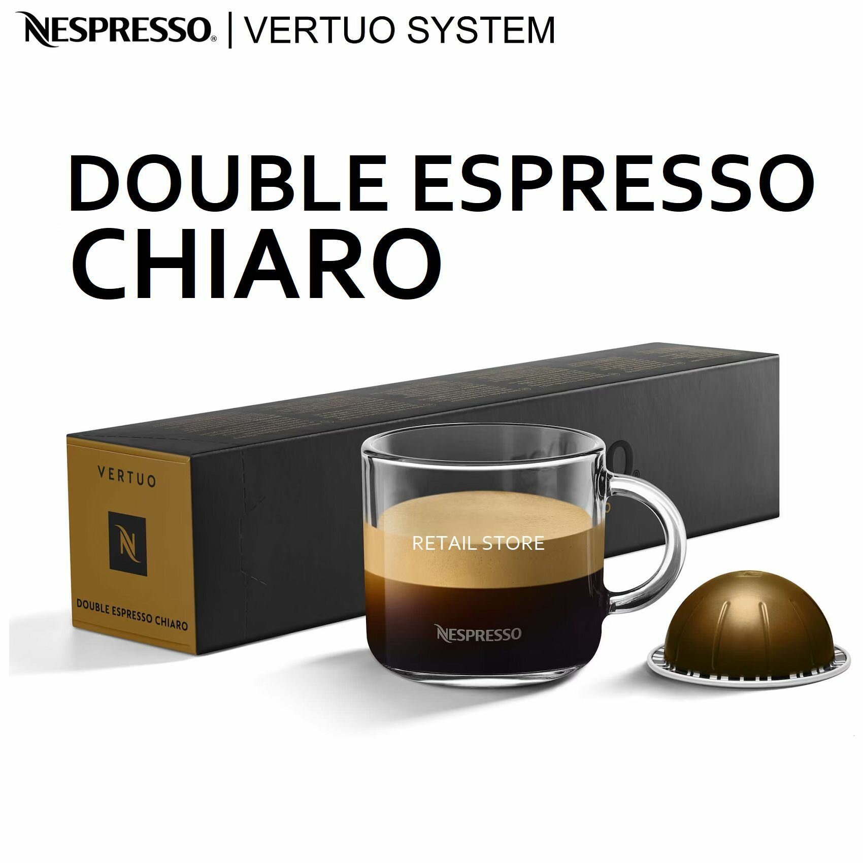 Кофе Nespresso Vertuo DOUBLE ESPRESSO CHIARO в капсулах, упаковка 10 шт