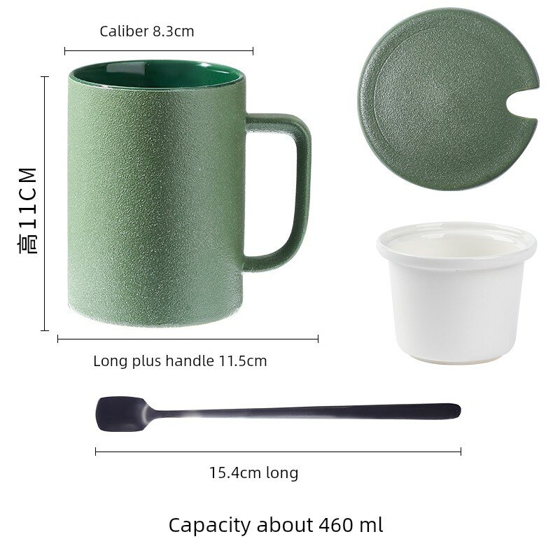 Матовая кружка в скандинавском стиле, креативная и персонализированная чашка для кофе с крышкой и ложкой, чашка для