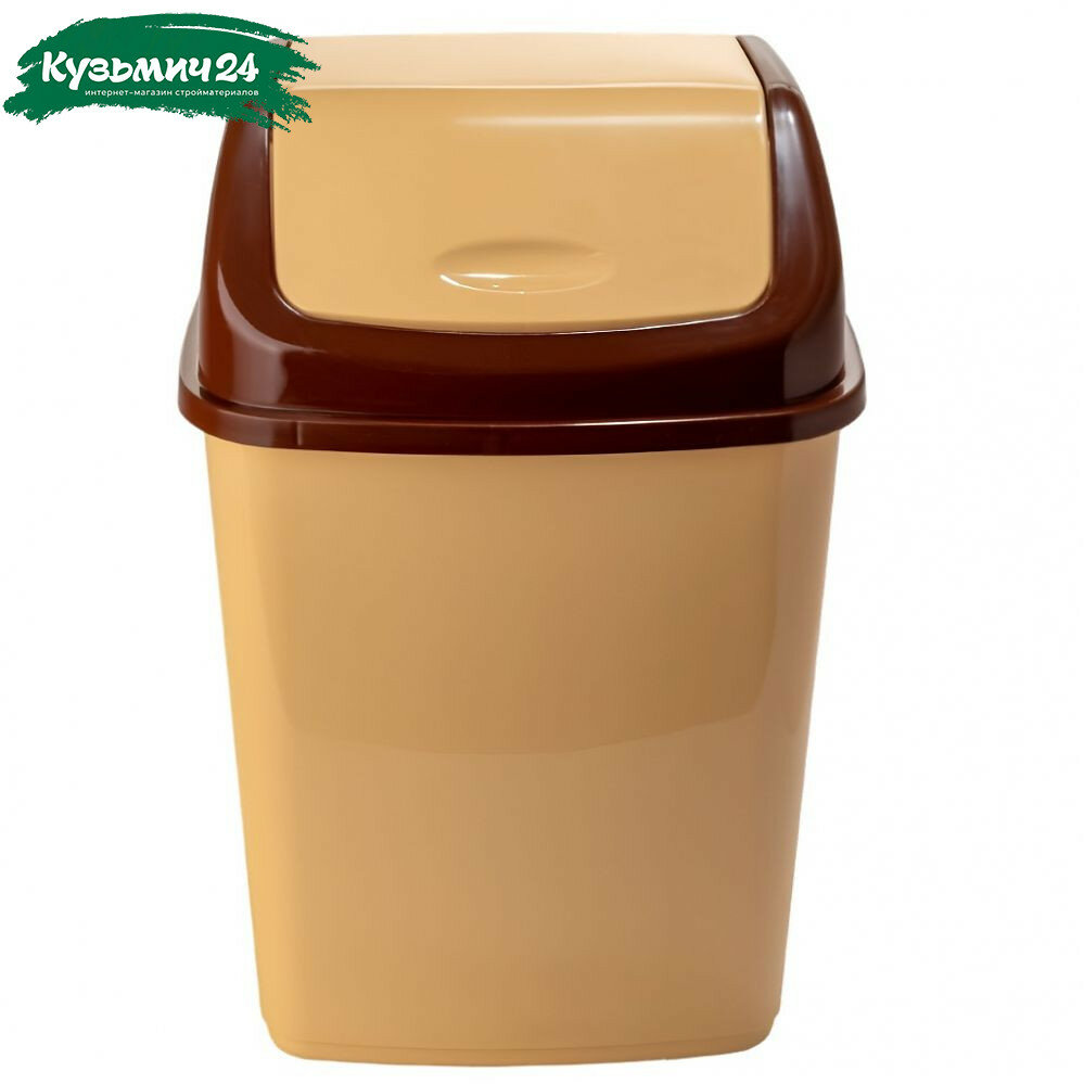 Контейнер для мусора ЭльфПласт Ромашка 463, объем 35 л, с перекидным верхом, различные цвета