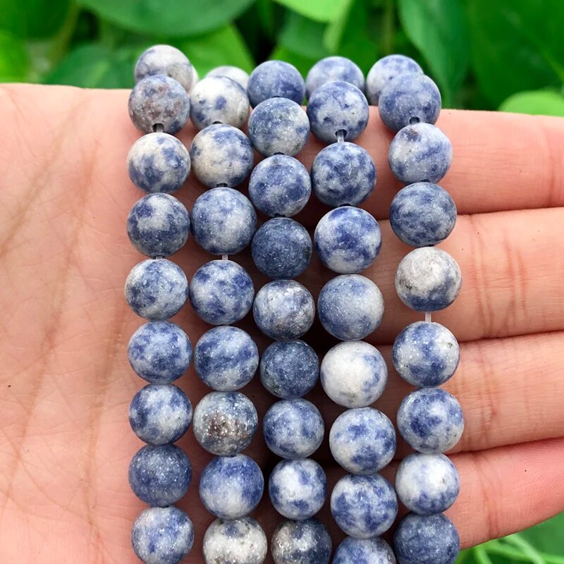 Бусины из камня TTUIJI: амазонит, агат, говлит, яшма, Фиолетовый, 6mm 62pcs, blue spot jasper