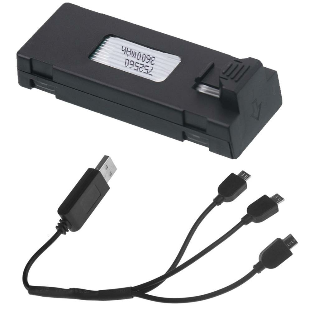 Аккумулятор для дрона 3600mAh (E88/E99/E89/P1/K7/E55), Черный