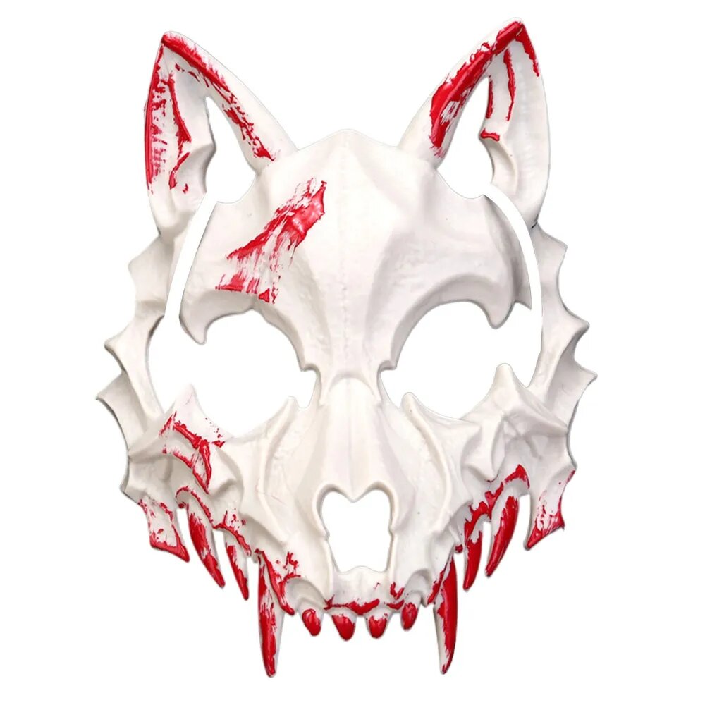 Маска Скелета Волка на Хэллоуин наполовину закрывает лицо