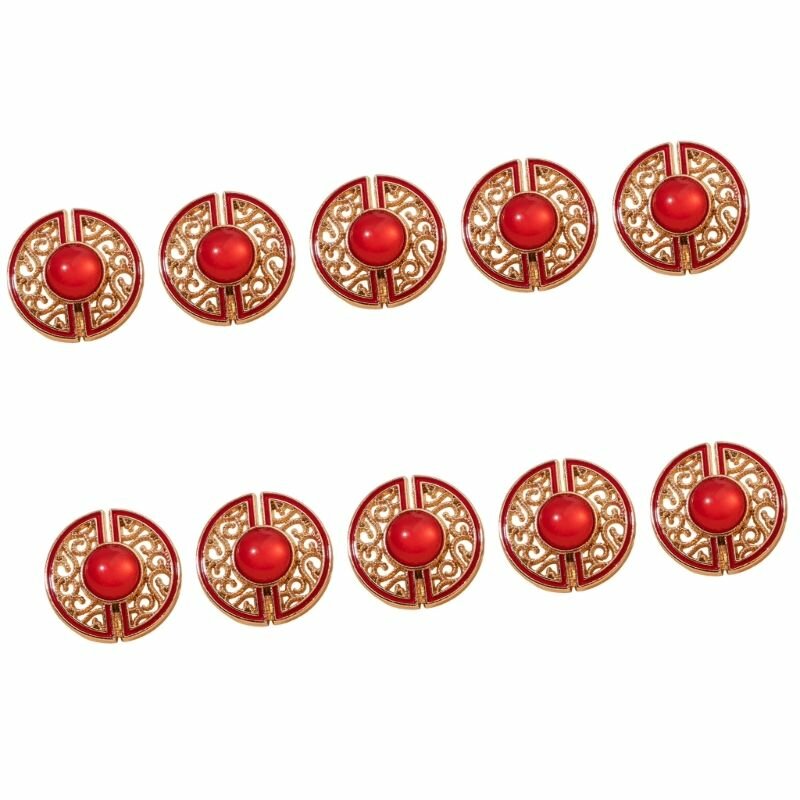 10 шт, пуговица на рубашке с рисунком благоприятного облака-красная