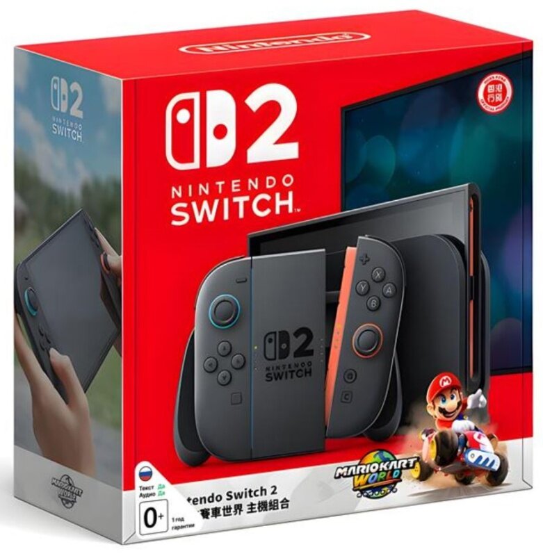 Портативная игровая приставка Nintendo Switch 2 + игра Mario Kart World Black черная
