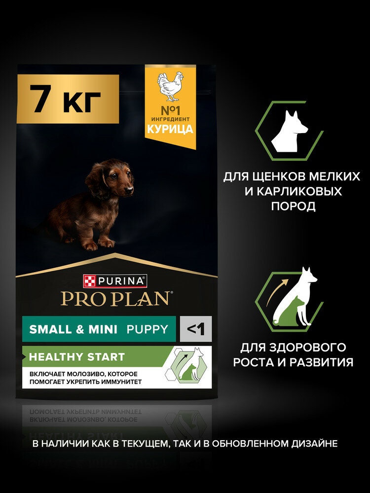 Сухой корм PRO PLAN® HEALTHY START для щенков мелких и карликовых пород, с курицей, 7 кг