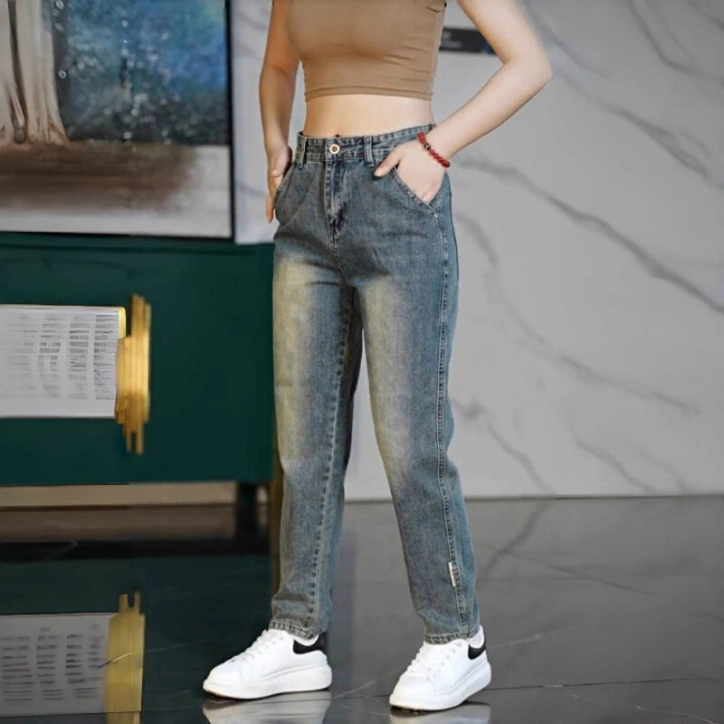 Тренд RONG CH Мужские Джинсы Осень Американские Винтаж Харем Кроп Деним, Размер_32