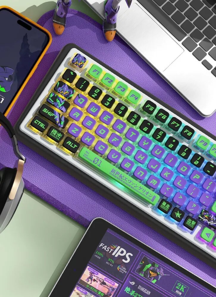 Evangelion кейкапы Asuka Кейкапы для механической клавиатуры 122Ключ