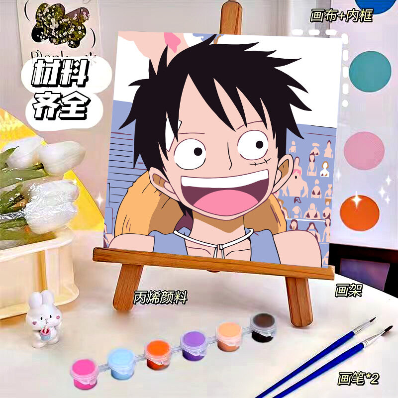 Цифровая картина маслом 20*20, аниме, раскраска маслом, ручная роспись маслом, декор для спальни.