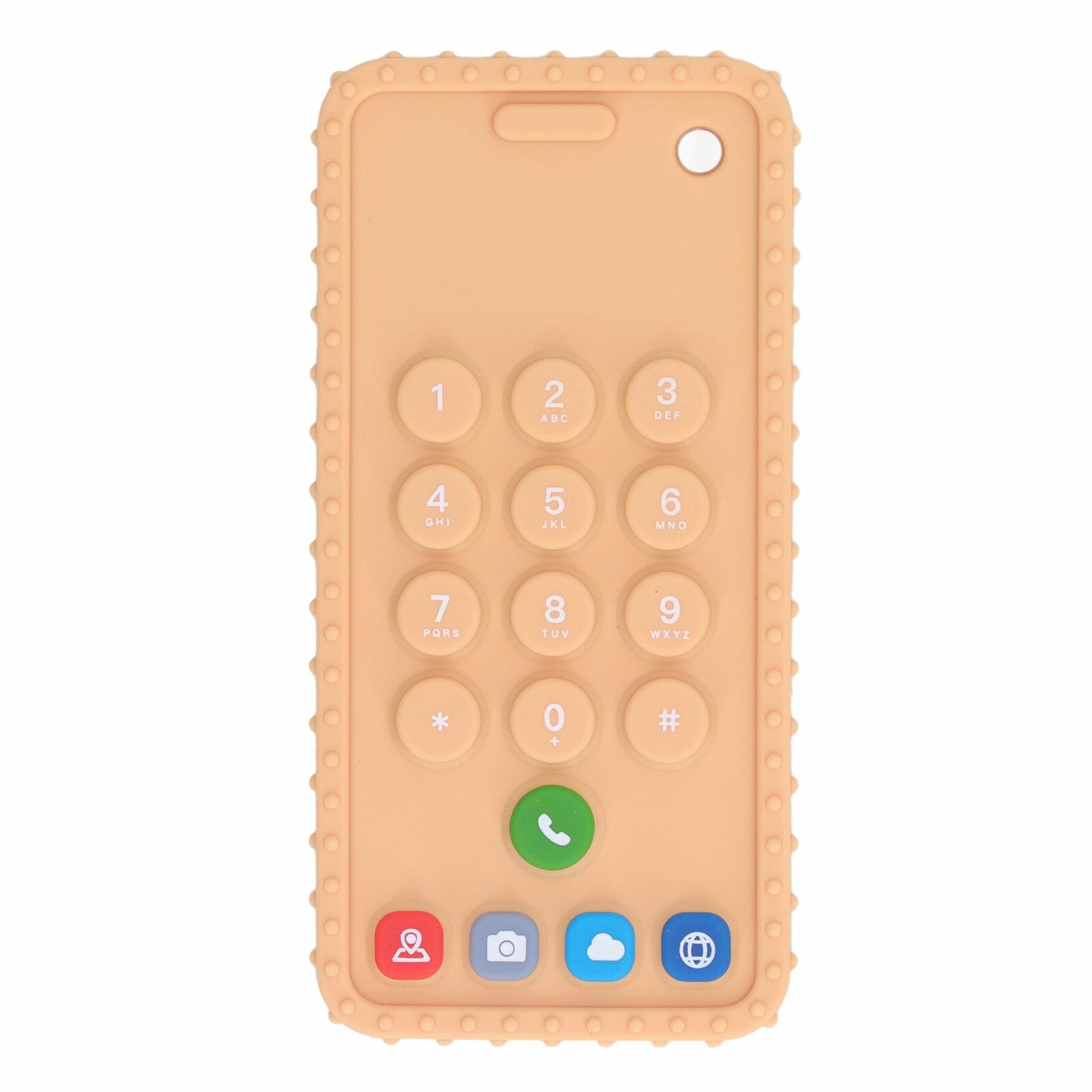 Прорезыватель в форме телефона, силиконовый, желтый