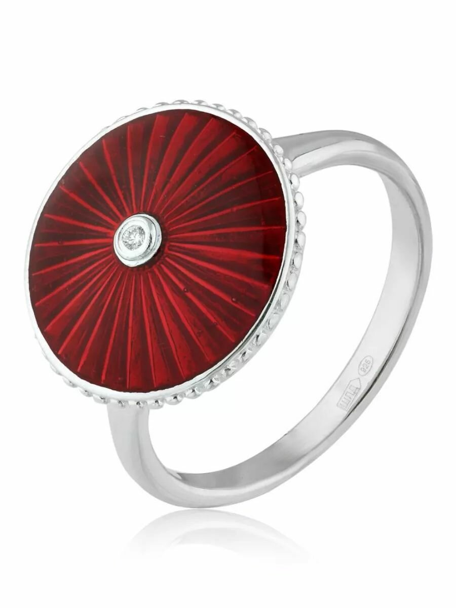 Кольцо, серебро, 925 проба, бриллиант