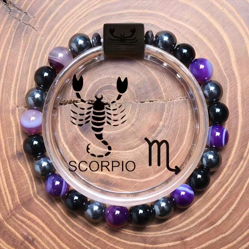 YM Mall Браслеты из бусин Аметист Фигуры зодиака Любовь и гармония