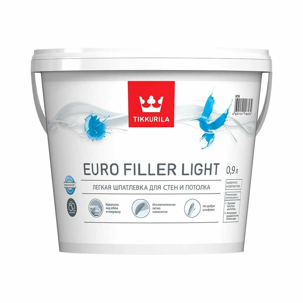 Финишная легкая шпаклевка для стен и потолков Tikkurila EURO FILLER LIGHT