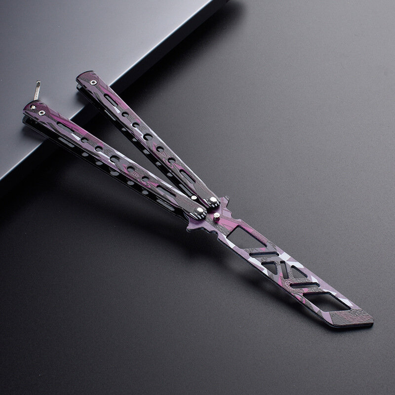 Нож для тренировки бабочки, не заточенный, периферия CSGO, для начинающих, складной, многофункциональный, с поворотной ручкой, полностью стальной, стильный нож-бабочка