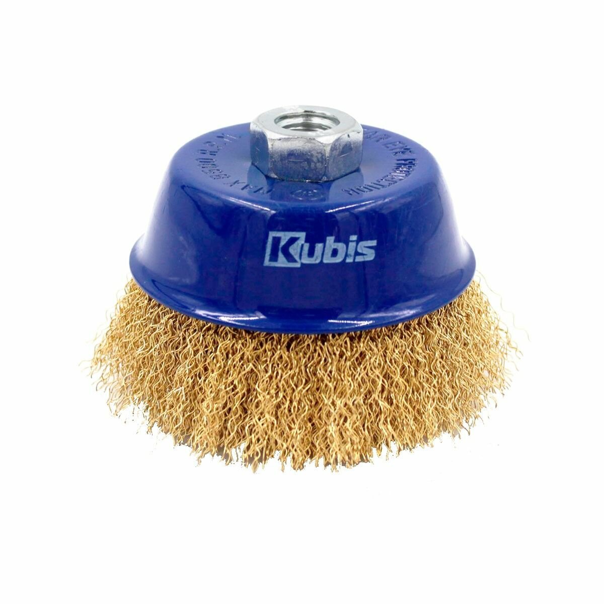 Щетка-крацовка чашечная для УШМ 65 мм, рифленая латунированная KUBIS 07-06-0065