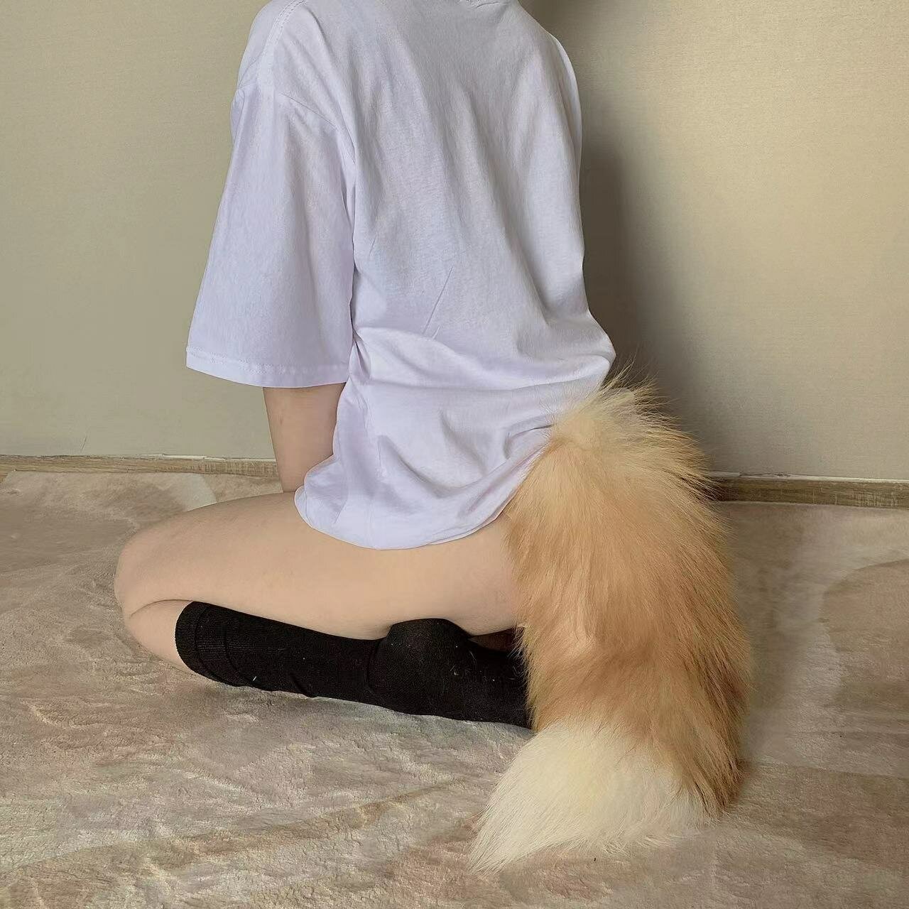 Магнитный хвост из натурального меха лисы, ручной работы, реквизит для косплея, хвост лолиты, аксессуар для костюма горничной, вечеринка, комикс-кон