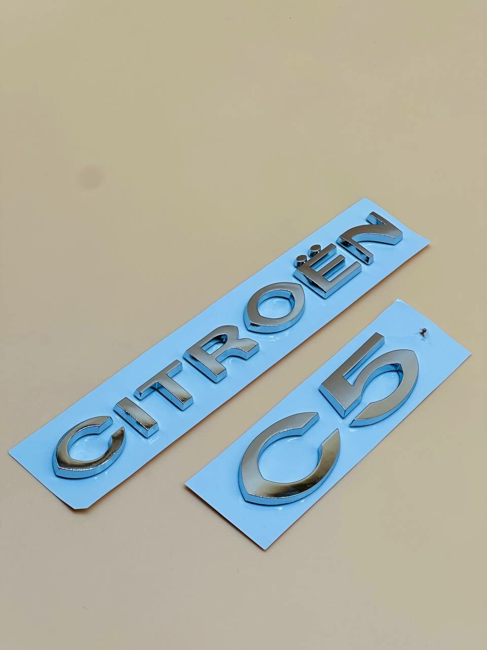Надпись наклейка на багажник Citroen Цитроен +C5 Хром