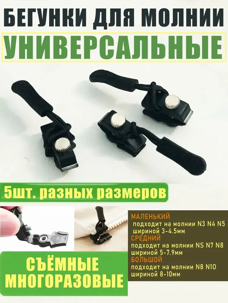 Съемный бегунок для молнии универсальный, слайдер для молнии