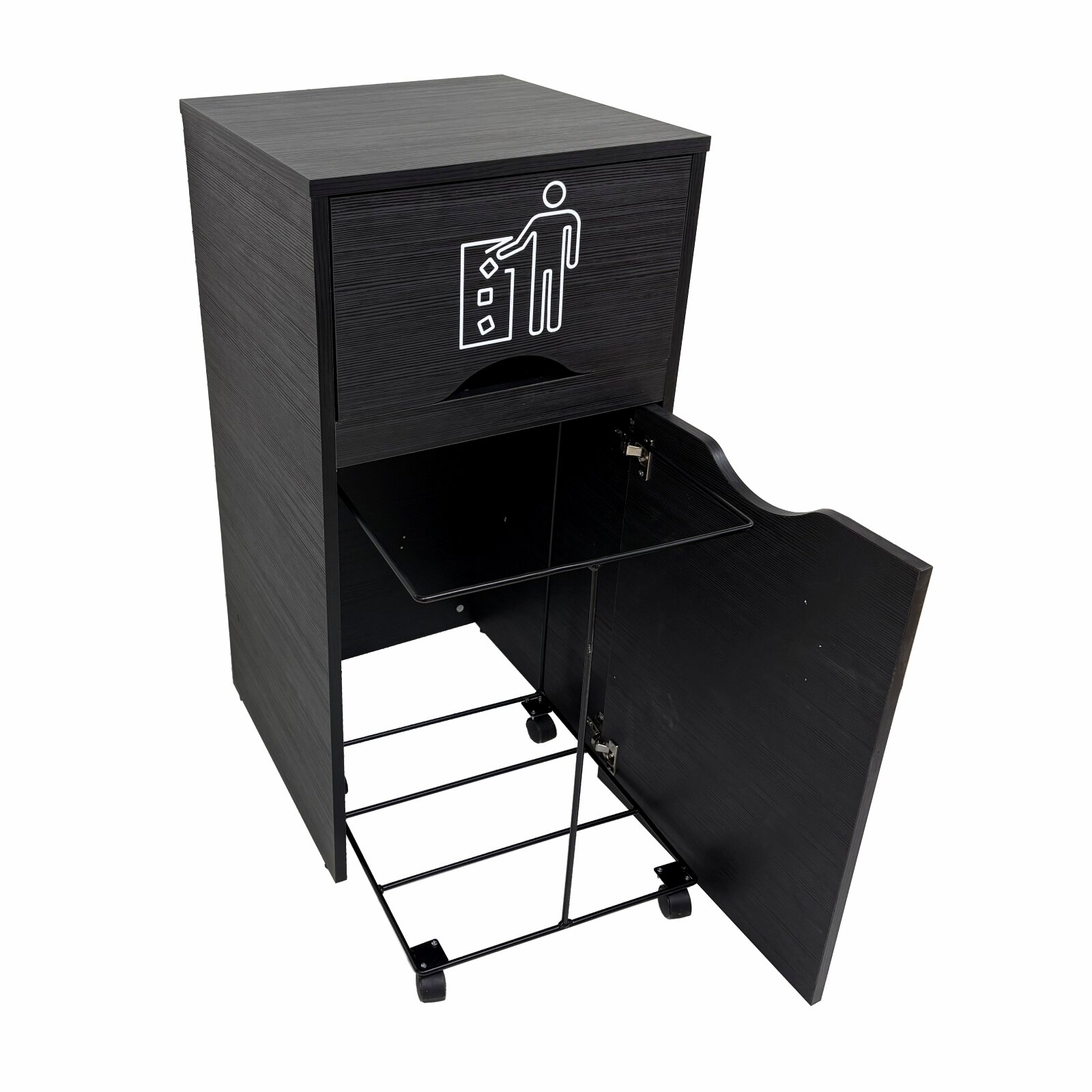 Мусорный бак для фудкорта/ Контейнер для мусора/ Урна для мусора 120 л, Чёрный