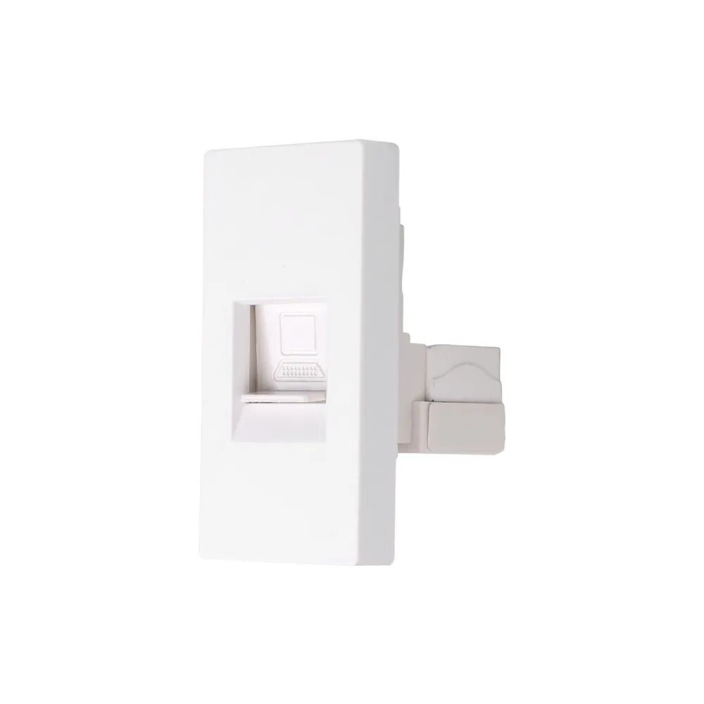 Интернет розетка в рамку на 1/2 CAT6, RJ-45, цвет белый 47*23mm