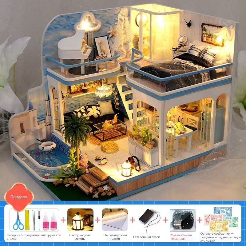 Дуплекс с видом на мореРумбокс "лофт в индустриальном стиле", интерьерный конструктор с подсветкой и музыкой, максимал