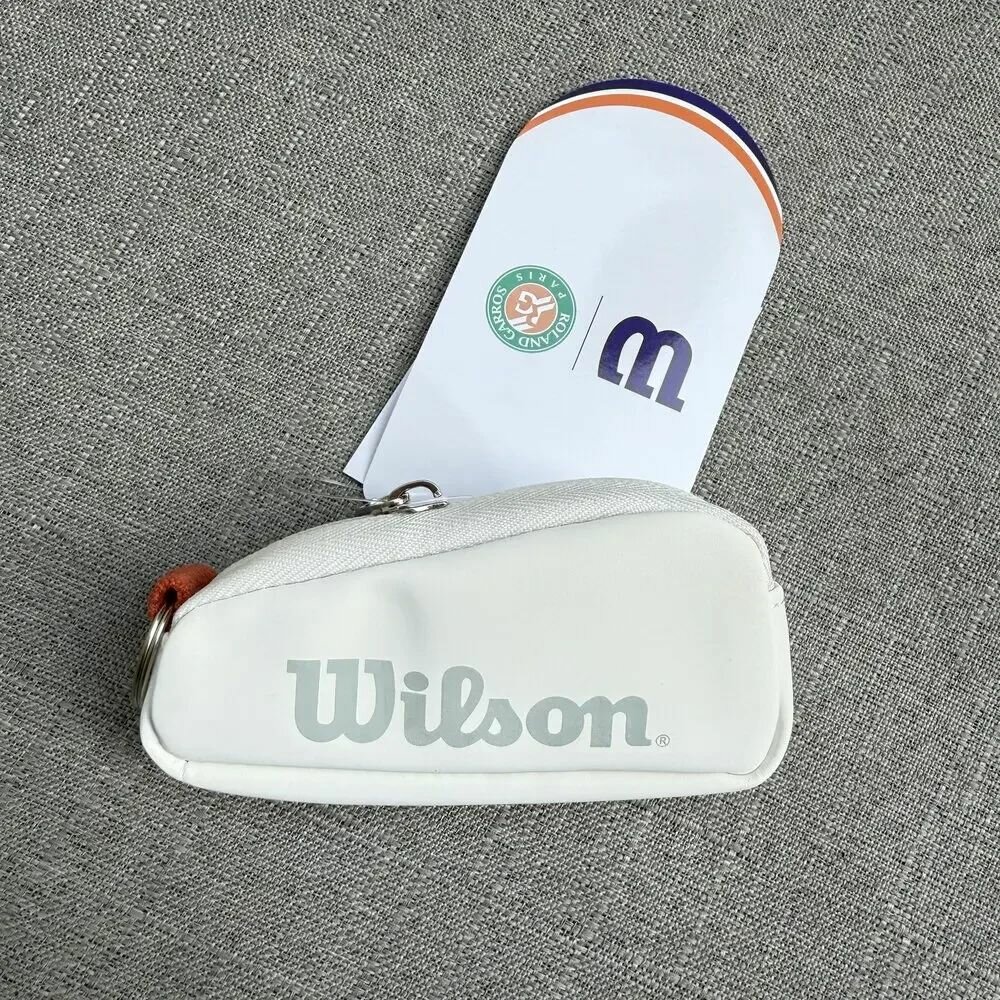 Wilson 2024 ROLAND GARROS KEY CHAIN BAG Французский открытый оранжевый белый ручный мини-теннисный бадминтон пакет ключей RG