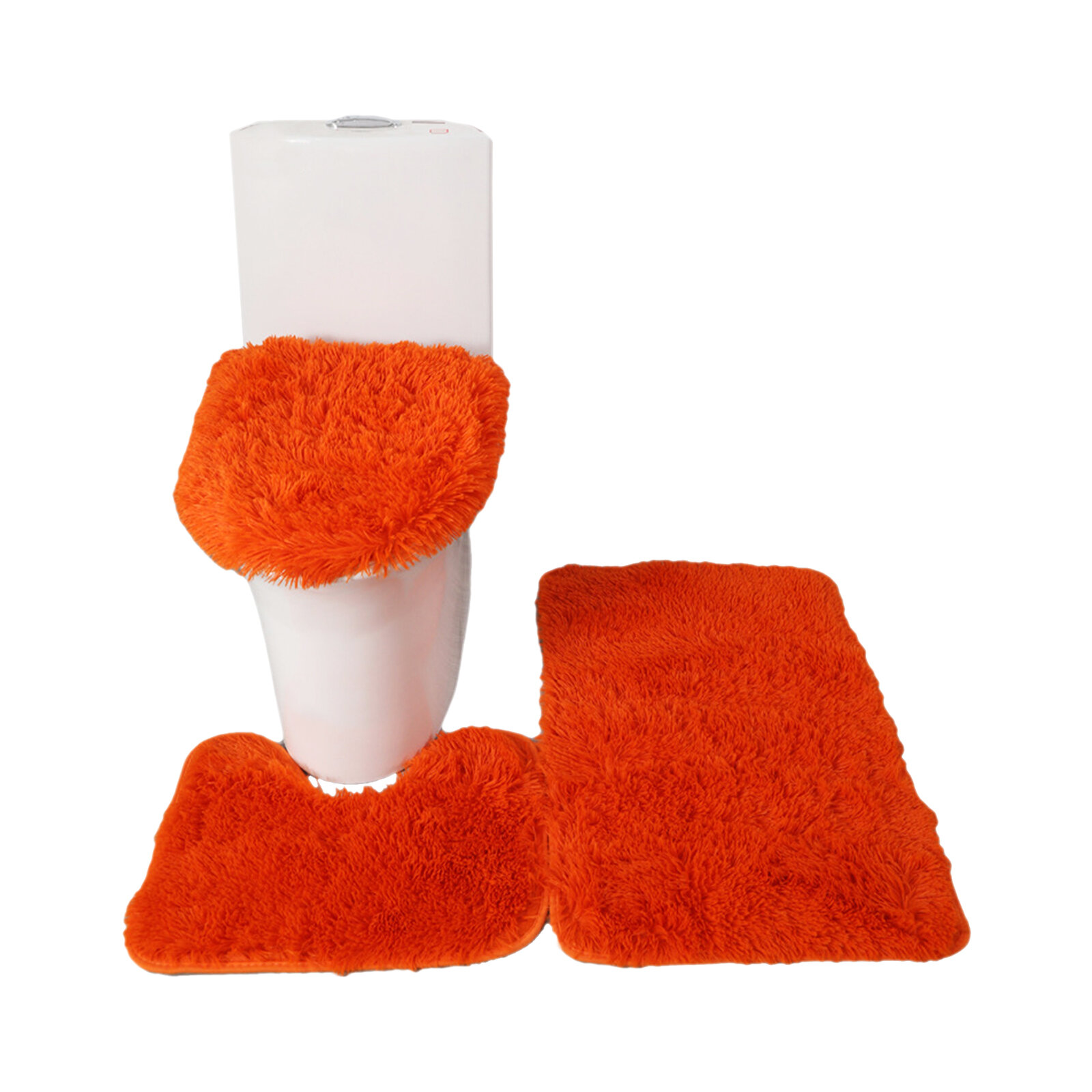 3PCS Набор ковриков для ванной: коврик для ванной, чехол для сиденья унитаза, U-образный коврик, не скользящий, водопоглощающий, сплошной, размеры 50*80cm, 45*50cm, 40*50cm, материалы полиэстер, акрил, хлопок, цвета Белый, Зеленый, Красный,