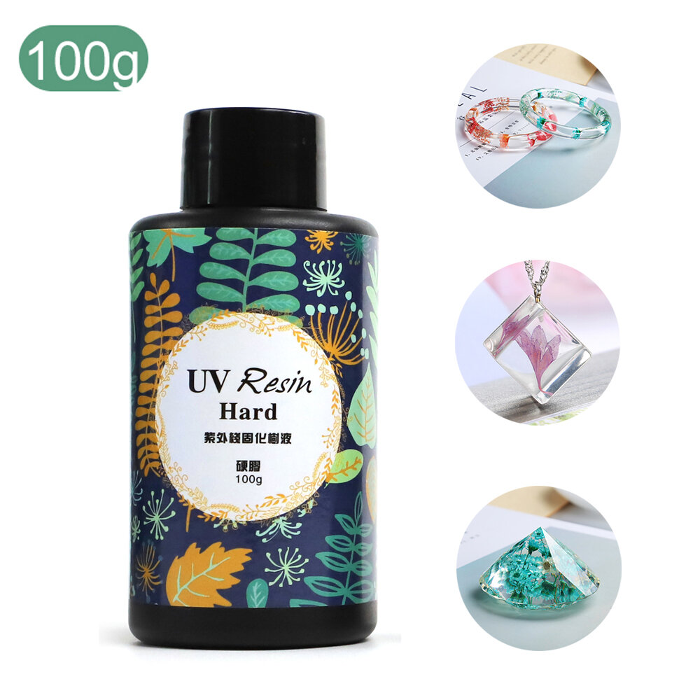 UV Resin 100g Твердый Тип Прозрачный Клей УФ-Светом Схолаживающийся для ДИЙ Украшений Изделий Литейки Покрытия Количество 1 Шт