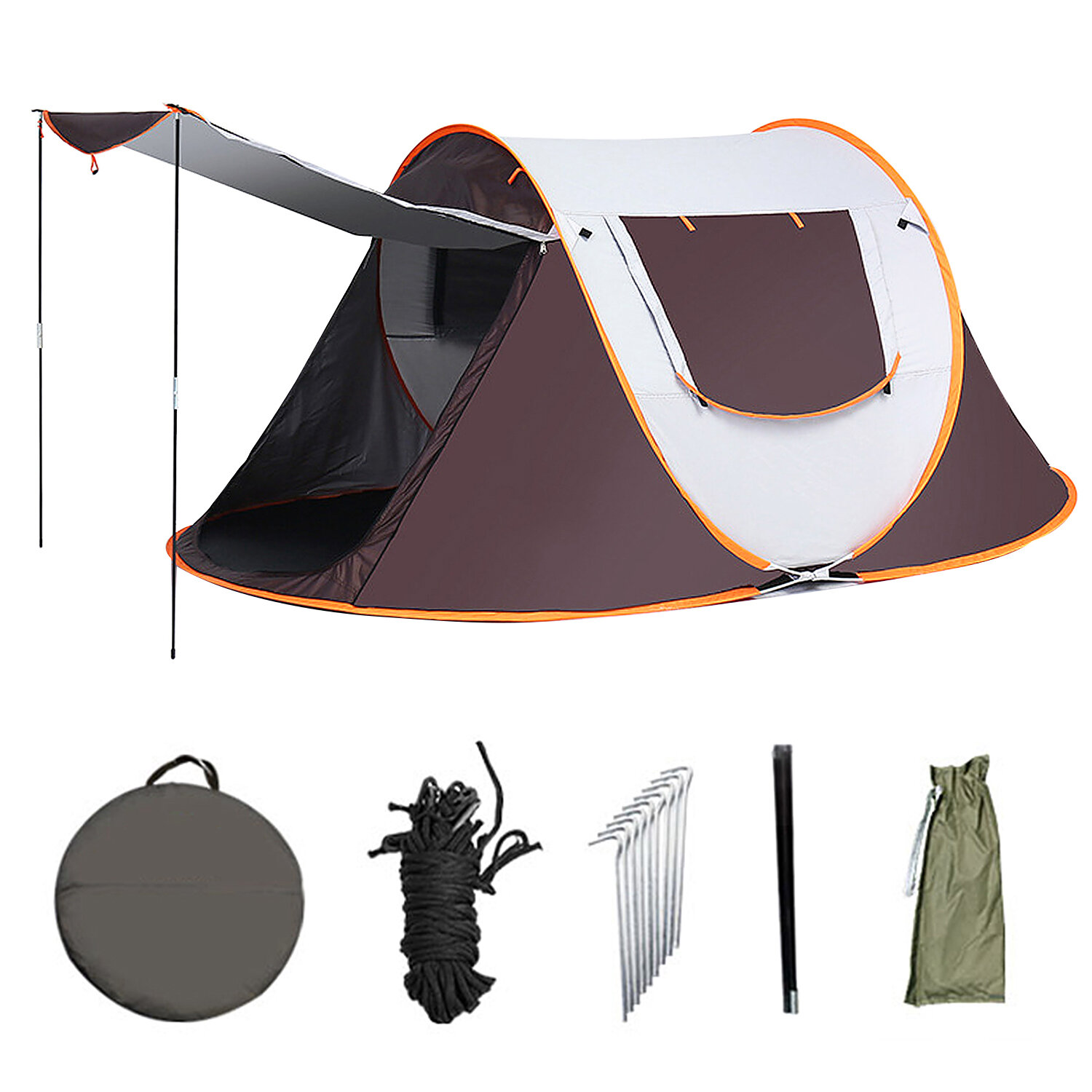 Автоматическая палатка мгновенного монтажа, складная поп-ап палатка для пляжа, палатка для кемпинга и походов, палатка с защитой от солнца и ветра, дышащая палатка: размеры Маленький / Большой; маленькая для 3-4 человек, 245*145*105 см, вес 2,25 кг;