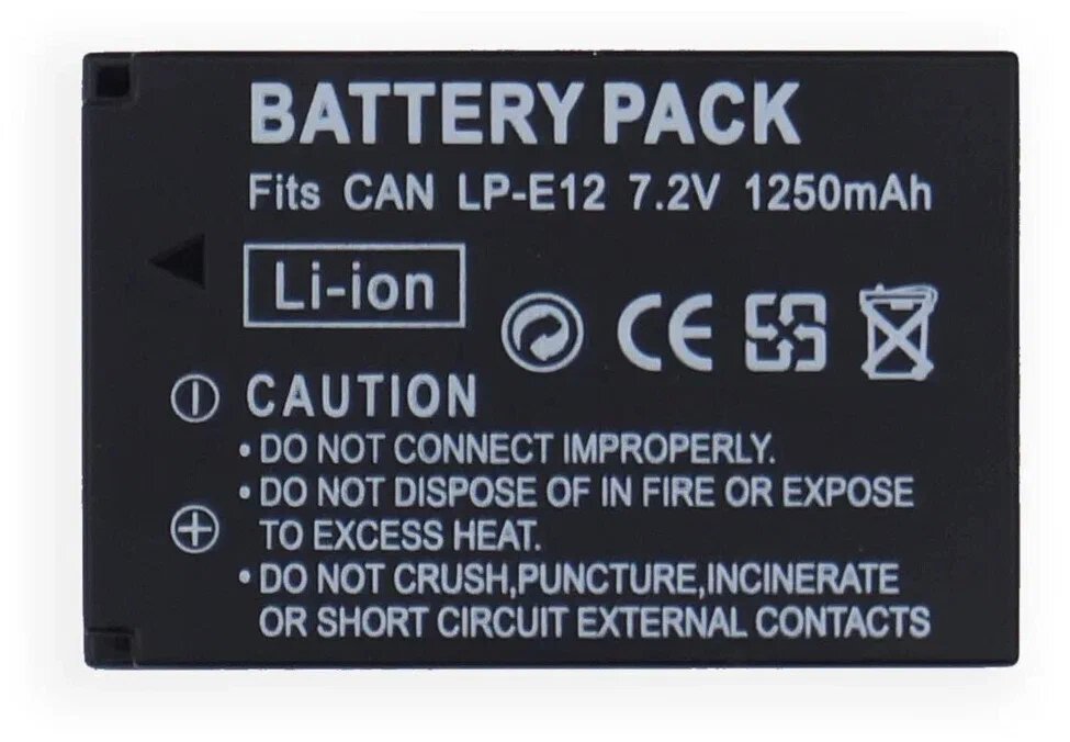 Аккумуляторы CANON LP-E12 ( EOS M, EOS 100D, EOSM2, EOS M100, M50, M10, M200, SX70, M10. )