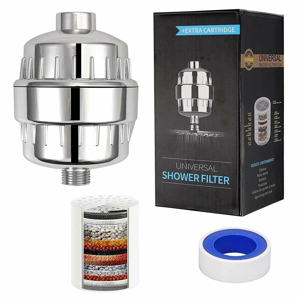 15-ступенчатый фильтр для душа смягчения воды и многослойной фильтрации