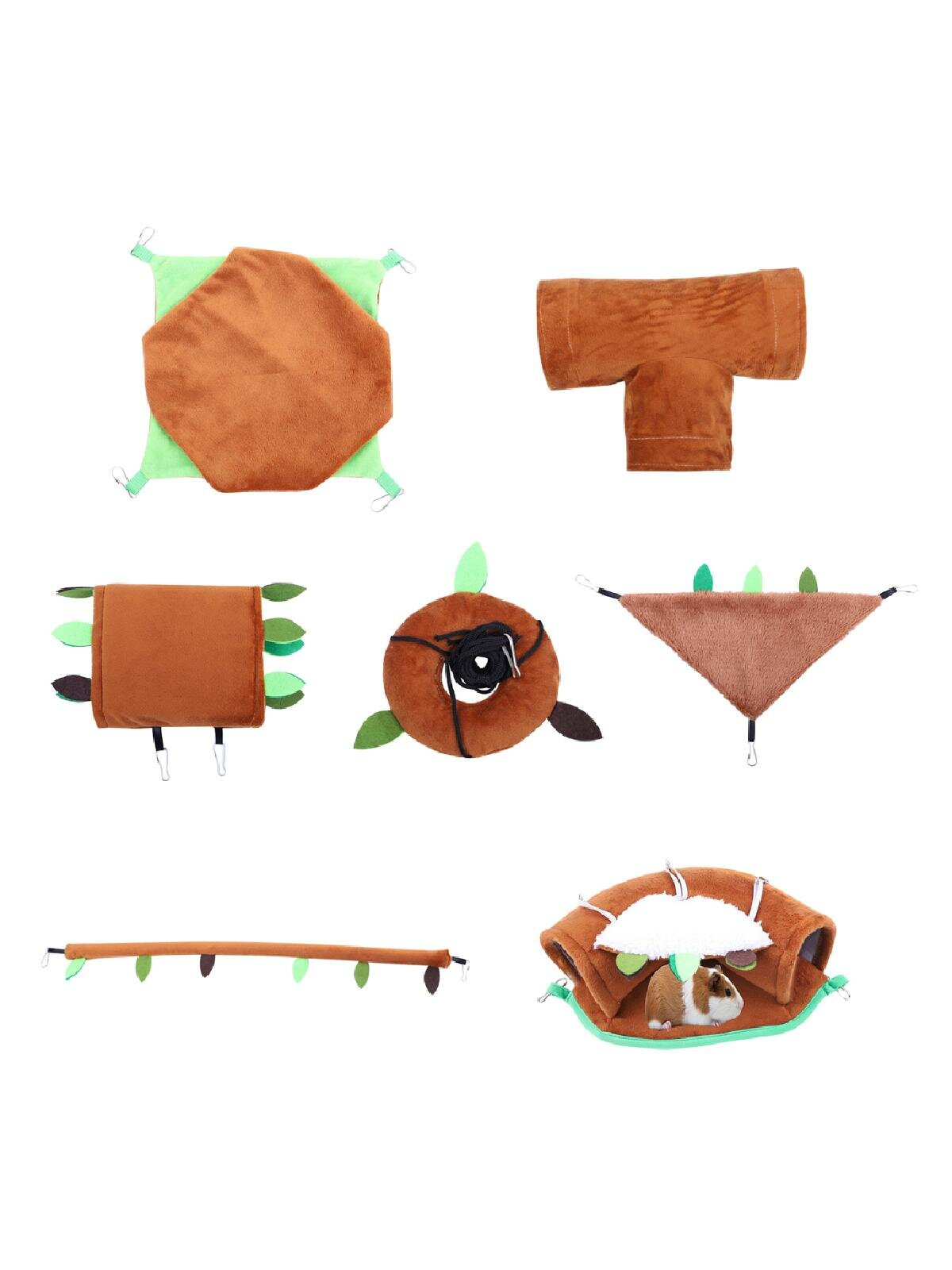Гамак-убежище для морской свинки из 7 предметов, качели для мышей, играющих с белкой-летягой