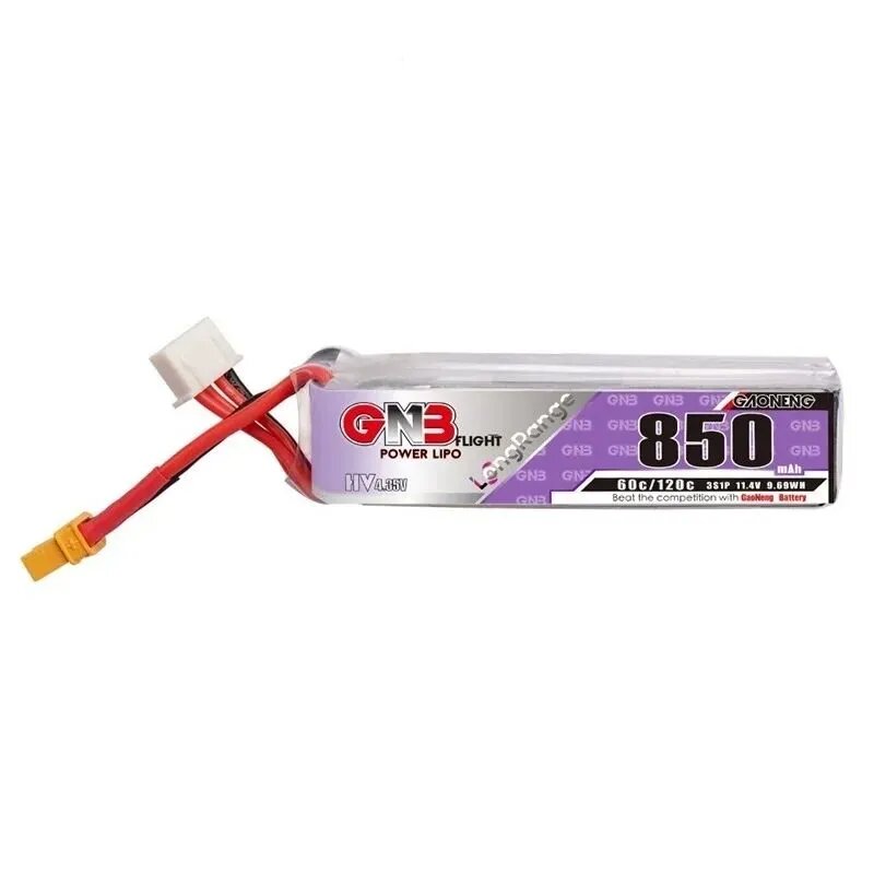 1-10PCS GNB 850mAh 3S 11.4V 60C/120C HV Lipo Батарея With XT30U-F Plug