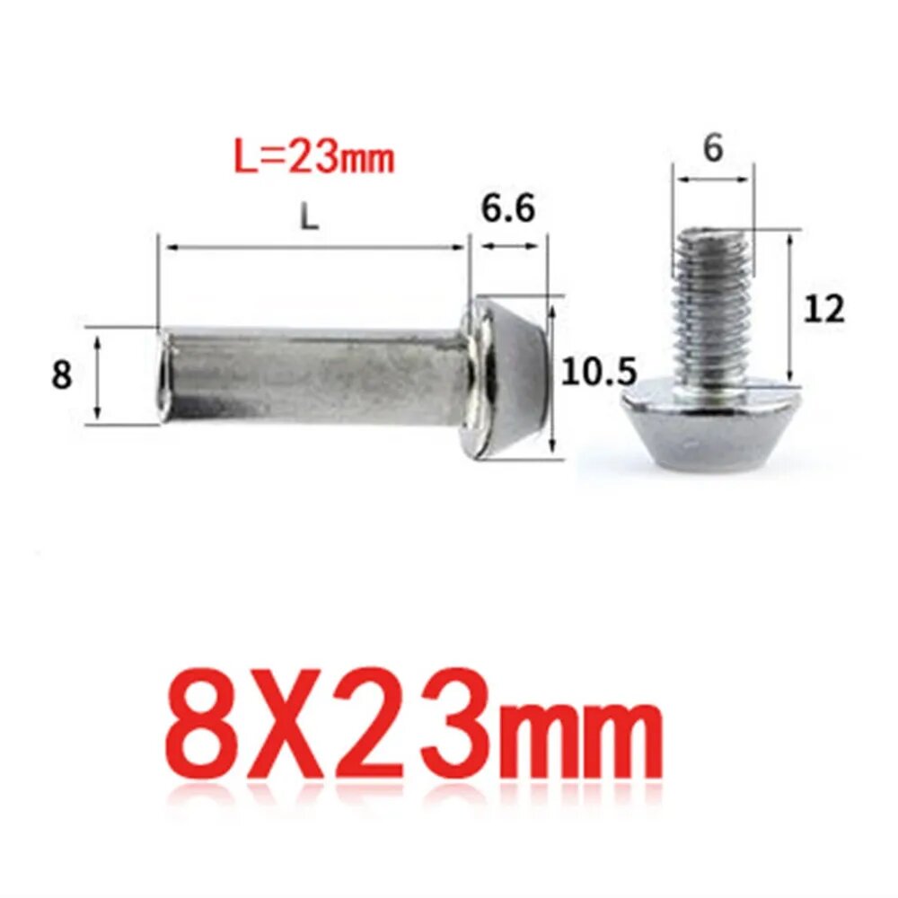 Болт 23 мм, головка: Цилиндрическая, 10 шт.