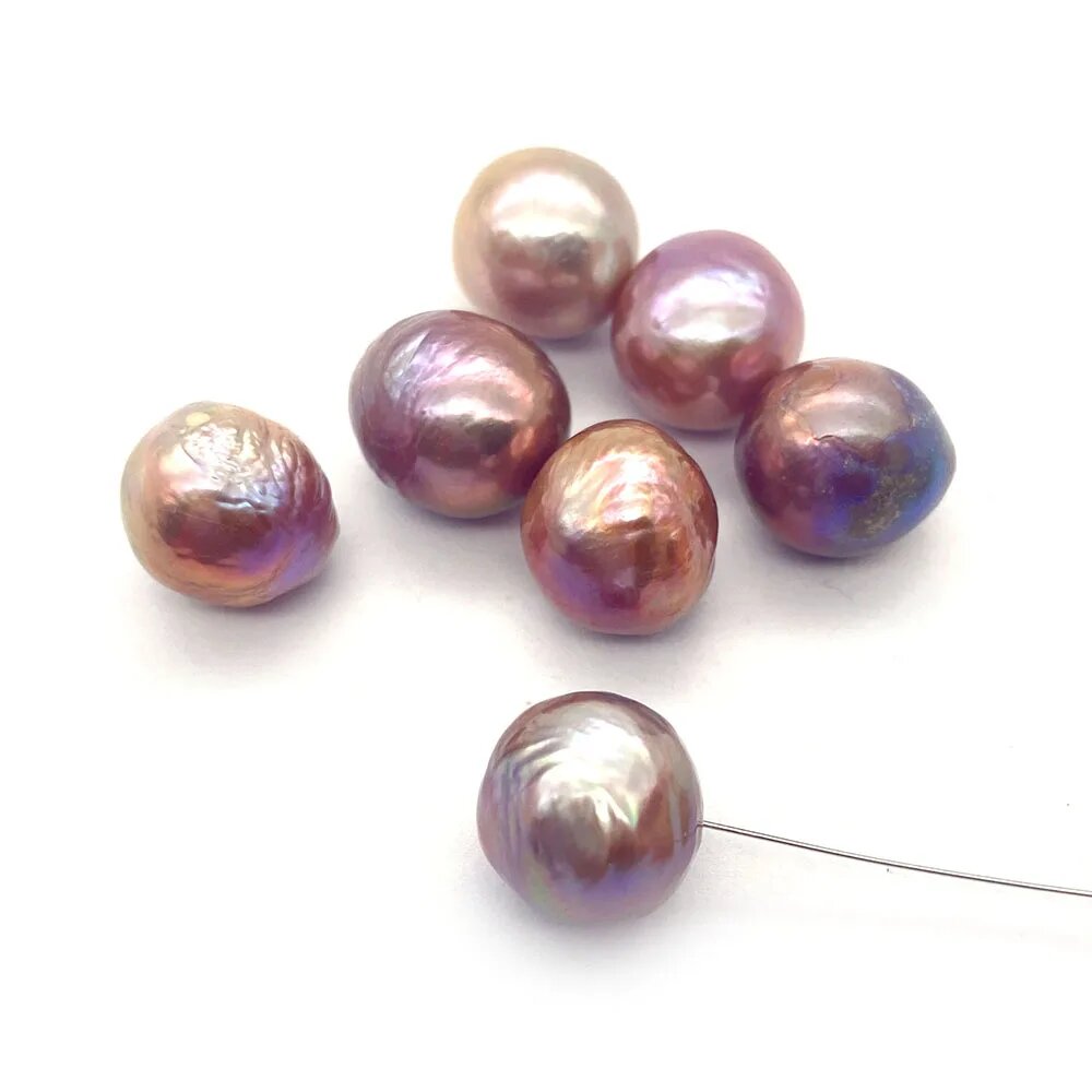 Фиолетовые жемчужные бусины Эдисона для украшений half hole