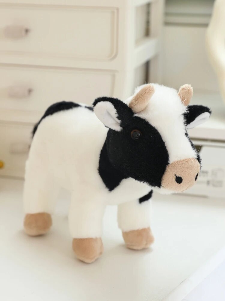 Плюшевая корова, белая, мягкая игрушка
