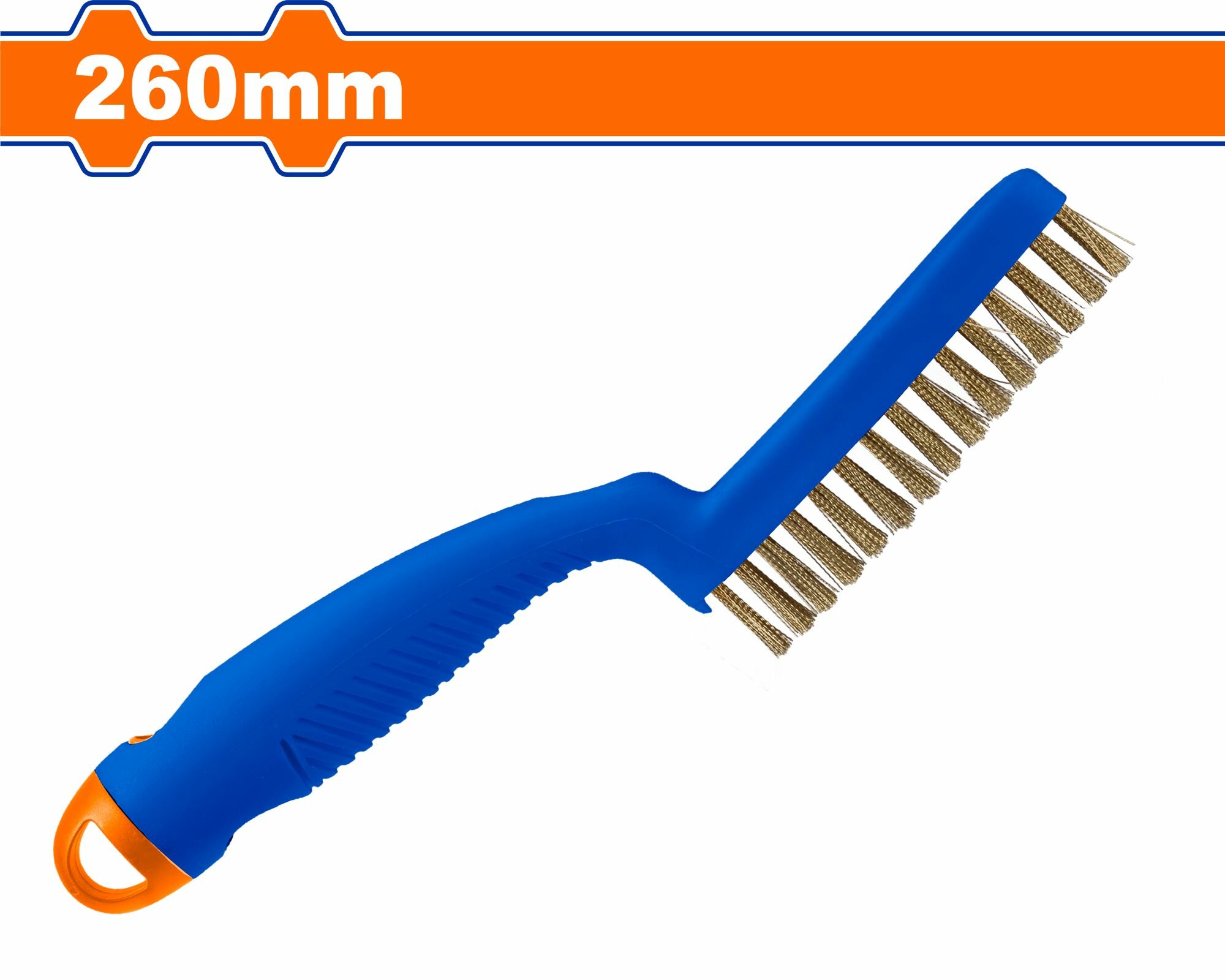 Щетка из стальной проволоки, пластиковая ручка 4-х рядная 260мм "WADFOW"