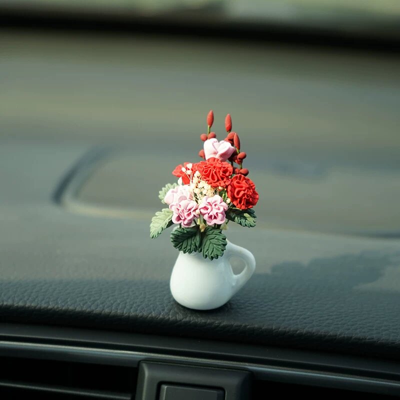 Миниатюрная ваза-магнолия для автомобиля, изысканное и высококачественное креативное украшение для приборной панели