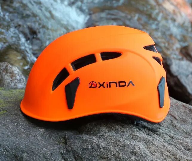 Каска альпинистская Xinda XD-8614 для скалолазания, ABS пластик, оранжевого цвета, размер универсальный — фото 1