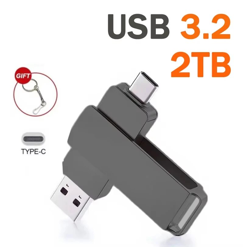 MIJIA 16 ТБ металлический USB-накопитель 3.2 4TB Black