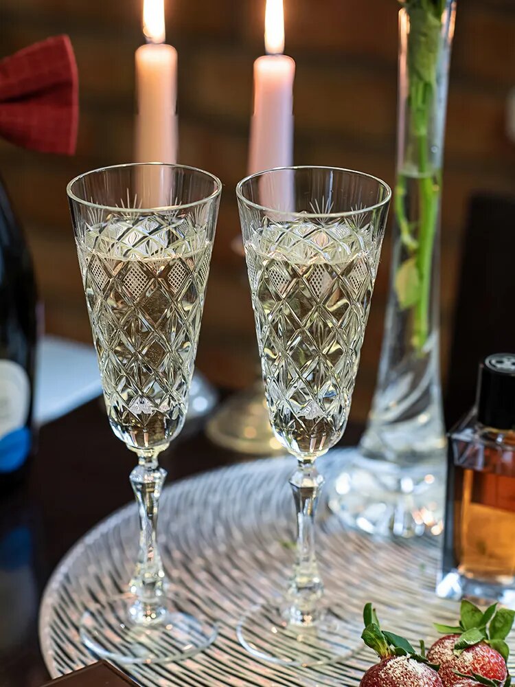 Хрустальные бокалы для шампанского, игристых вин и коктейлей 170 мл. набор 6 шт. Неман 900/163, 10359/170гр