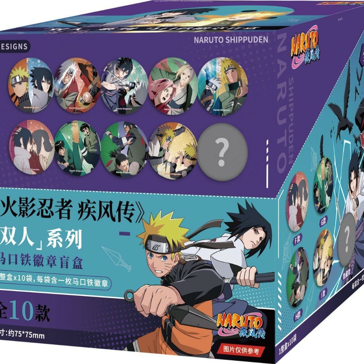 Официальный Наруто Шиппуден - Значок Огненной Передачи Слепой Бокс Саске Наруто Аниме Двухмерный Периферийный Грудь