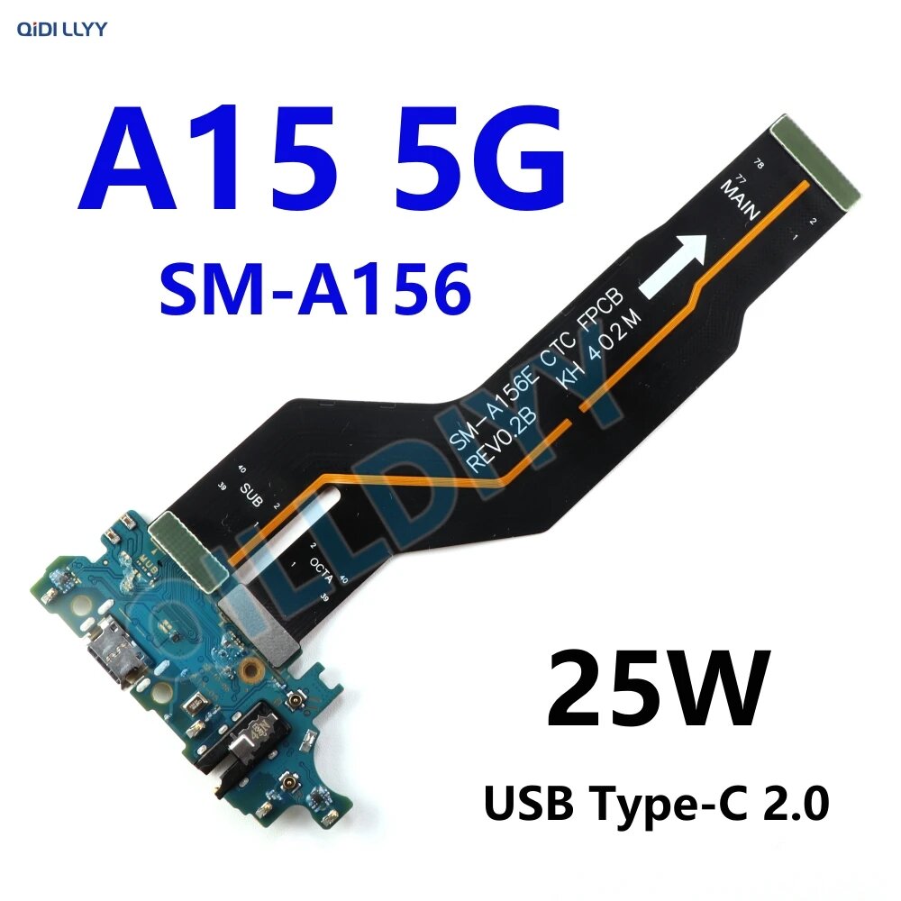 USB-порт для зарядки, док-станция, разъем для основной материнской платы, гибкий кабель для Samsung Galaxy A15 4G A155F A155 5G A156B A156 A15 5G A156