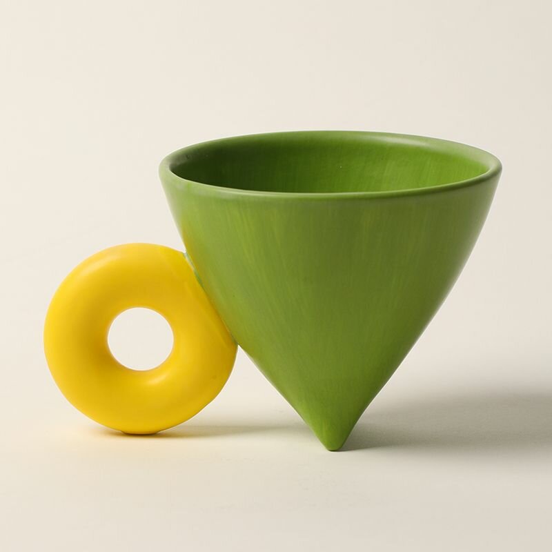 Керамическая кофейная чашка Colin Cup для домашнего использования, ручная заварка, креативная коническая чашка для обеда, японский стиль, поворотная чашка для молочного чая, легкая роскошная чашка для воды