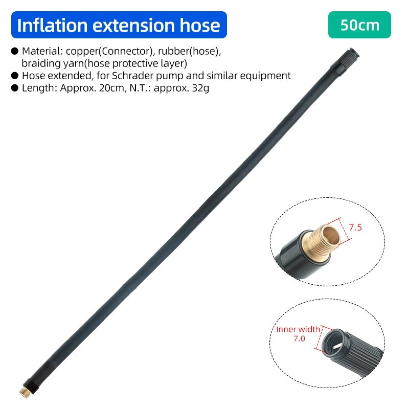 Удлинительный шланг воздушного насоса Deemount 20/30/50 см, электрический насос с латунной резьбой, аксессуары для разъема трубки для накачивания велосипедных шин