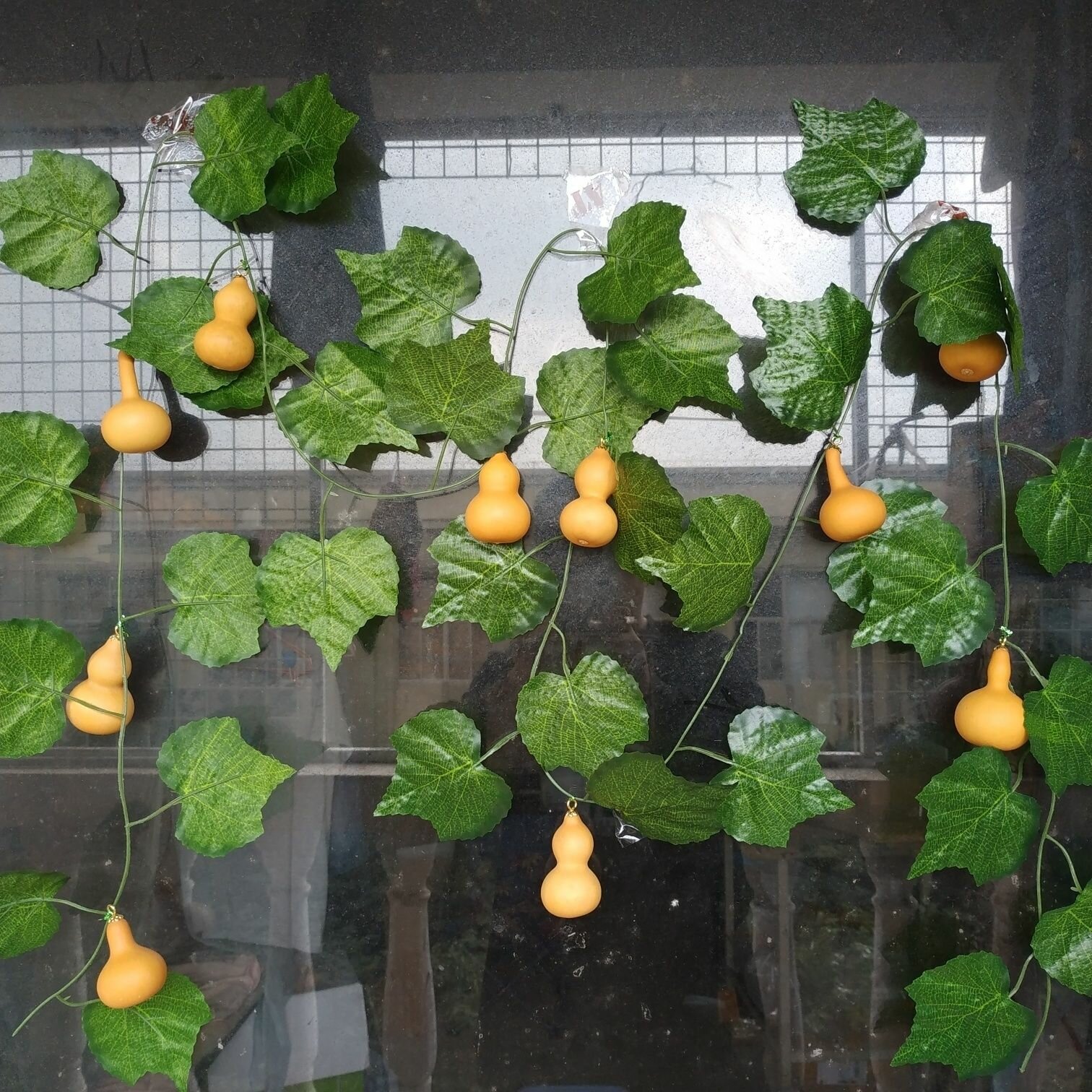 Натуральное маленькое украшение из тыквы, висячее декор для стен, зеленое растение, зеленая лоза, домашний декор, настоящая тыквенная лоза, зеленая лоза
