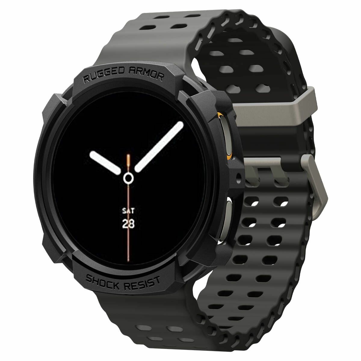 Чехол Spigen на Samsung Galaxy Watch 8 (40 mm) (ACS10004) Rugged Armor / Спиген чехол для Самсунг Галакси Вотч 8 Черный