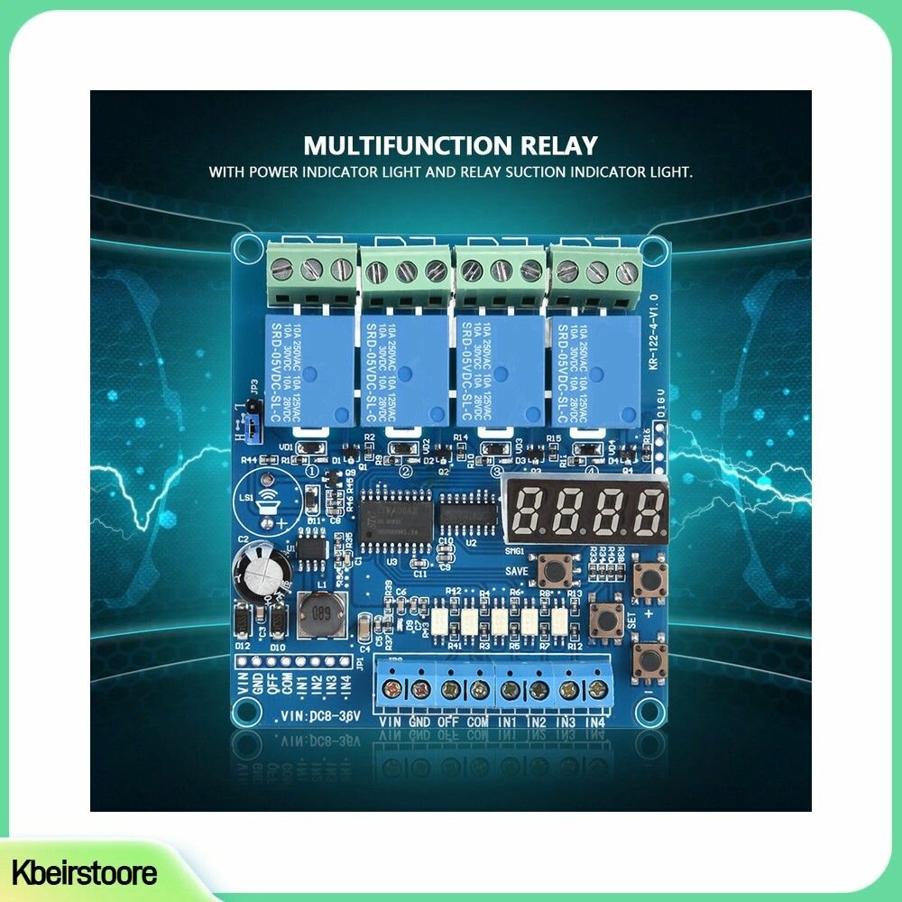 4-канальный модуль реле 8-36В с оптической развязкой, задержкой времени и светодиодами